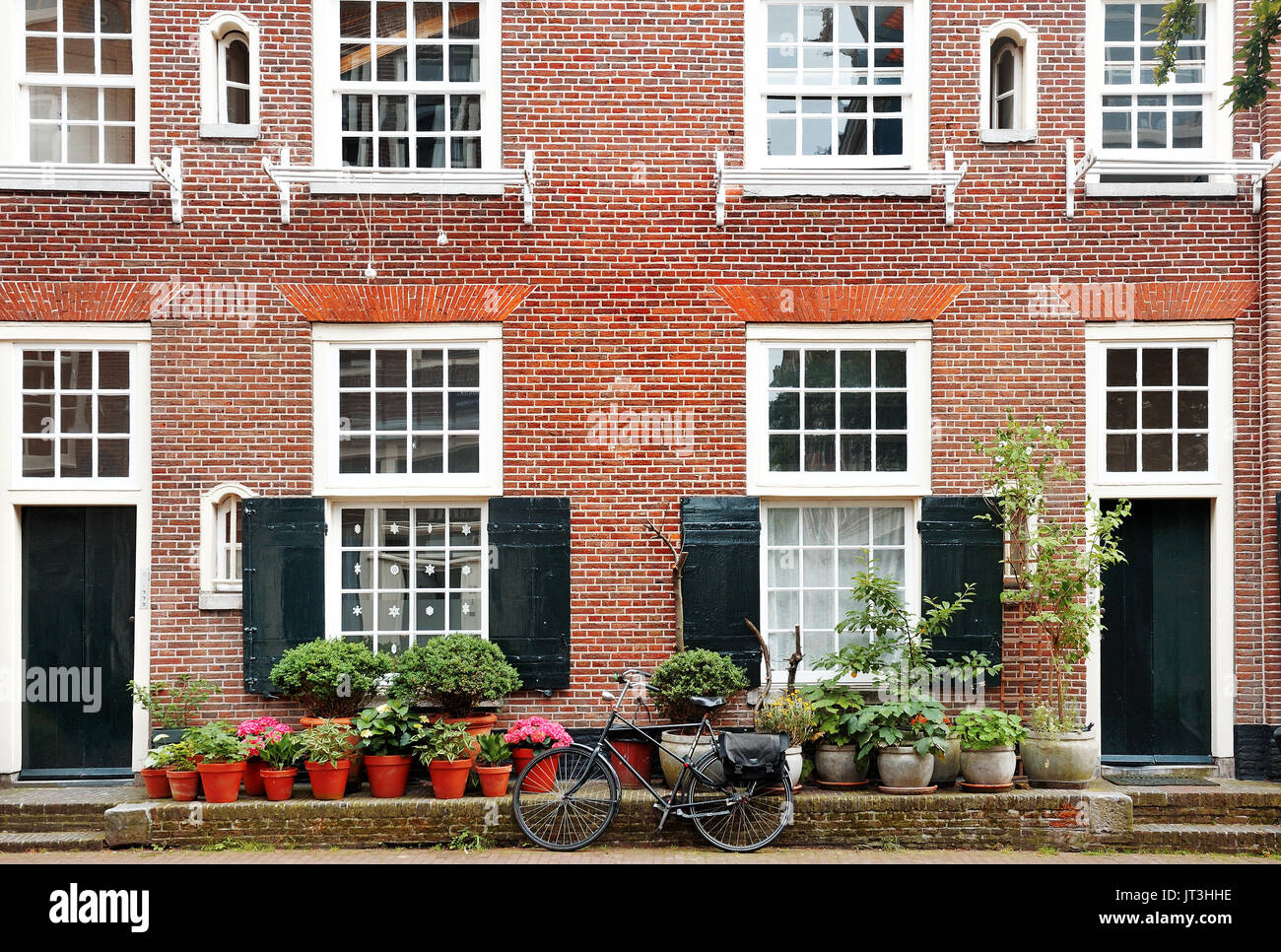 Building facade and bicycle nice view in Amsterdam, Holland, Europe ...