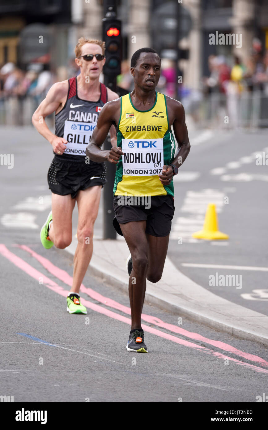 Pardon Ndhlovu of Zimbabwe running in the IAAF World Championships 2017 ...