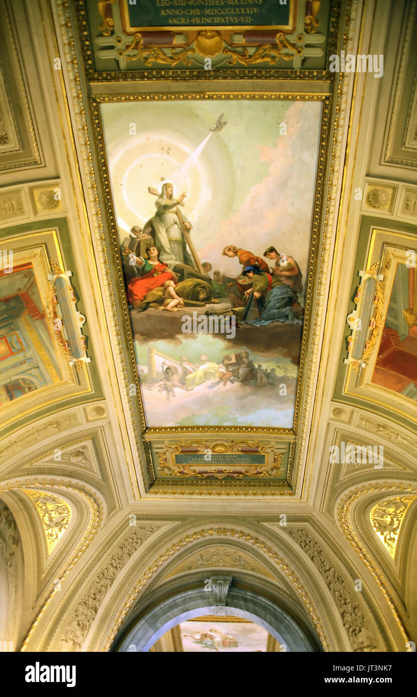 Beautiful interior of famous Vatican Museum. Rome, Italy Stock Photo ...