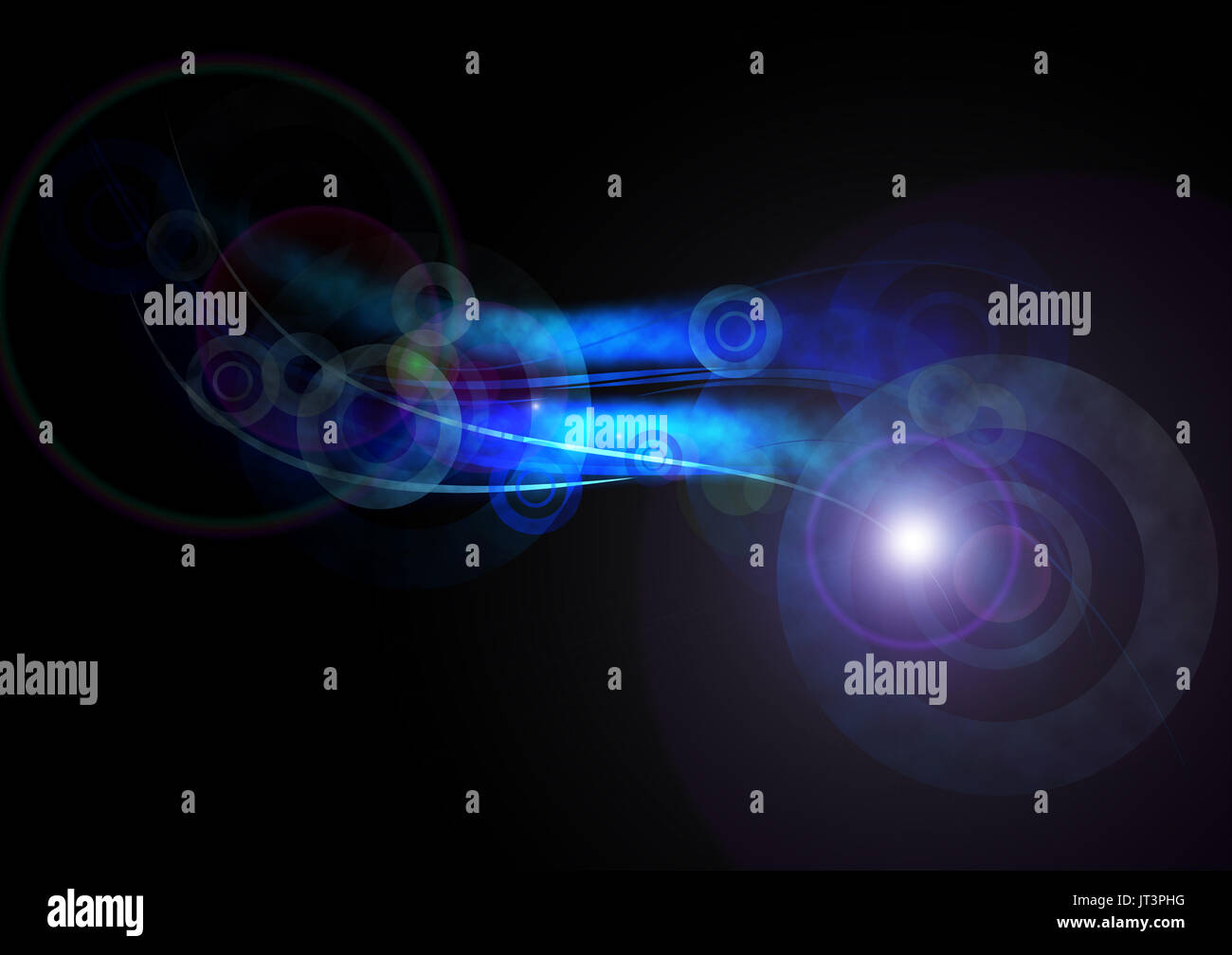 blue rays on the black background Stock Photo - Alamy
