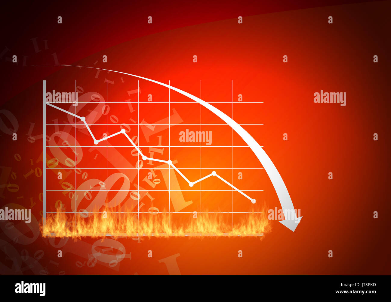 Red graph is going down Stock Photo - Alamy