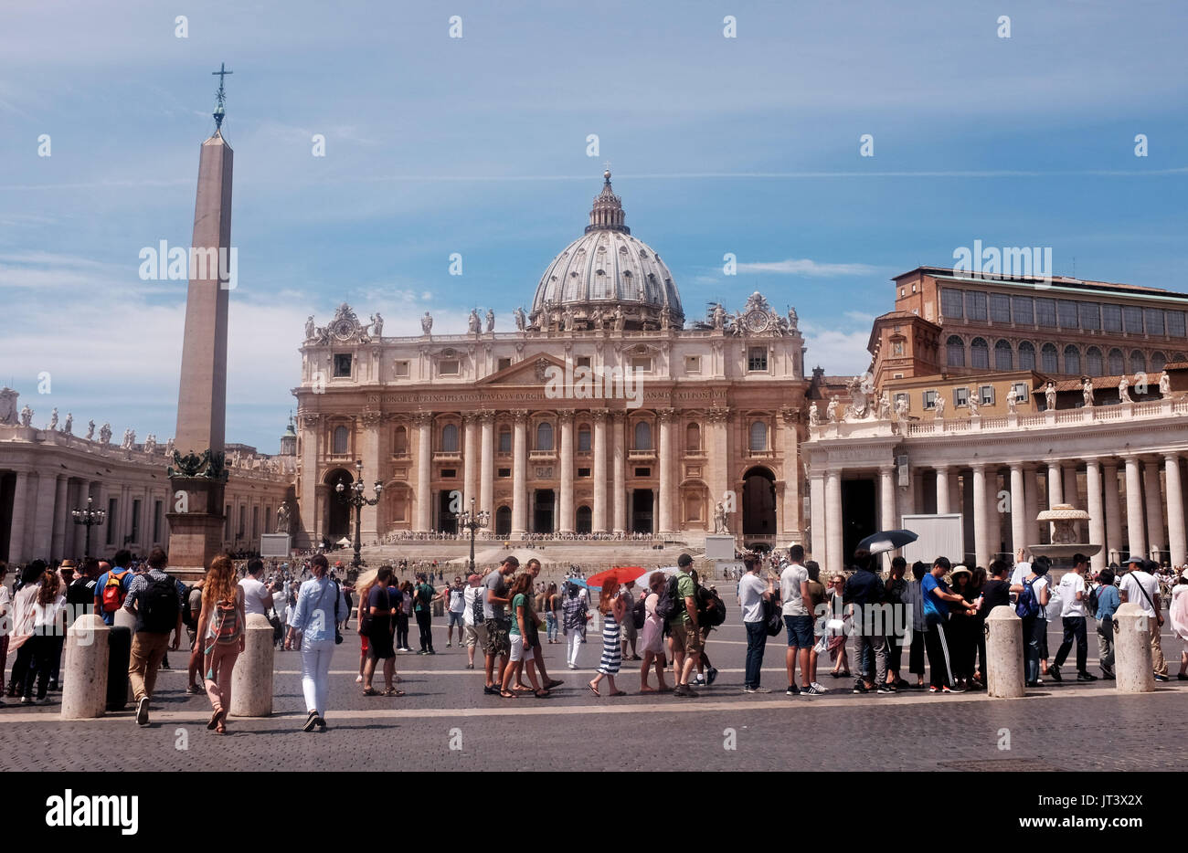 Rome Italy - Queues to get in St Peter's Basilica in St Peter's Square ...