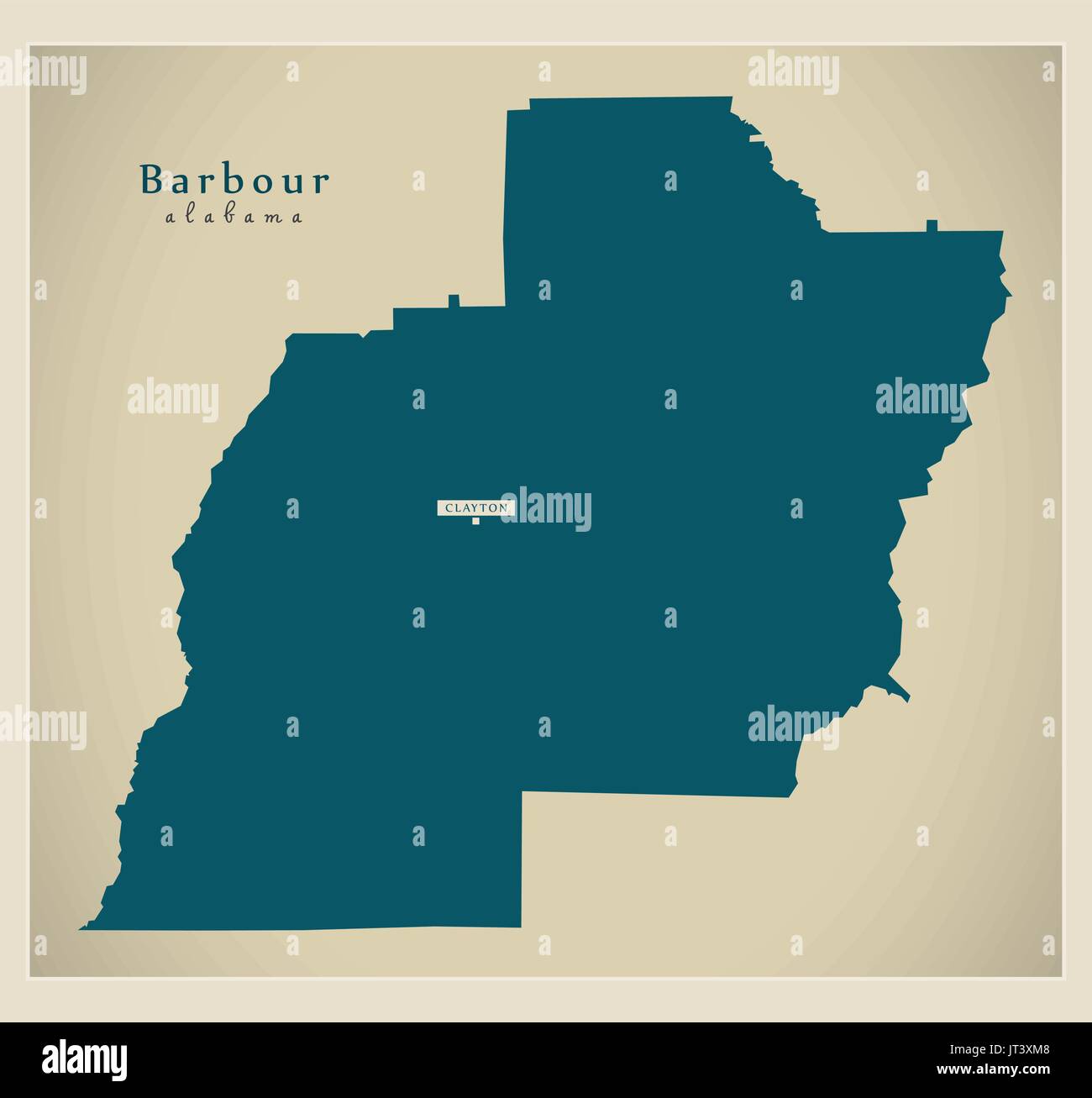 Modern Map - Barbour Alabama county USA illustration Stock Vector Image ...