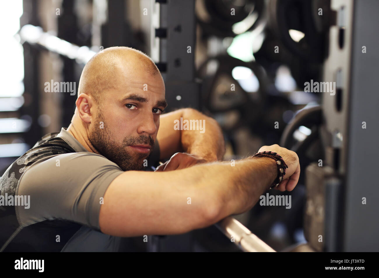 Bodybuilder man bald hi-res stock photography and images - Alamy