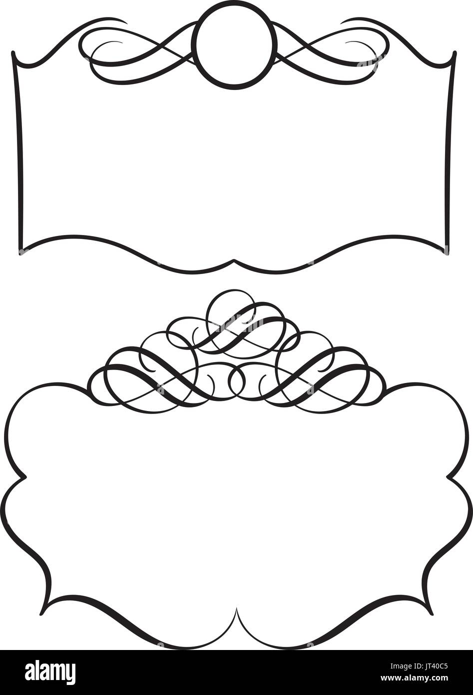 Set of Decorative Frame and Borders Art. Calligraphy lettering Vector ...