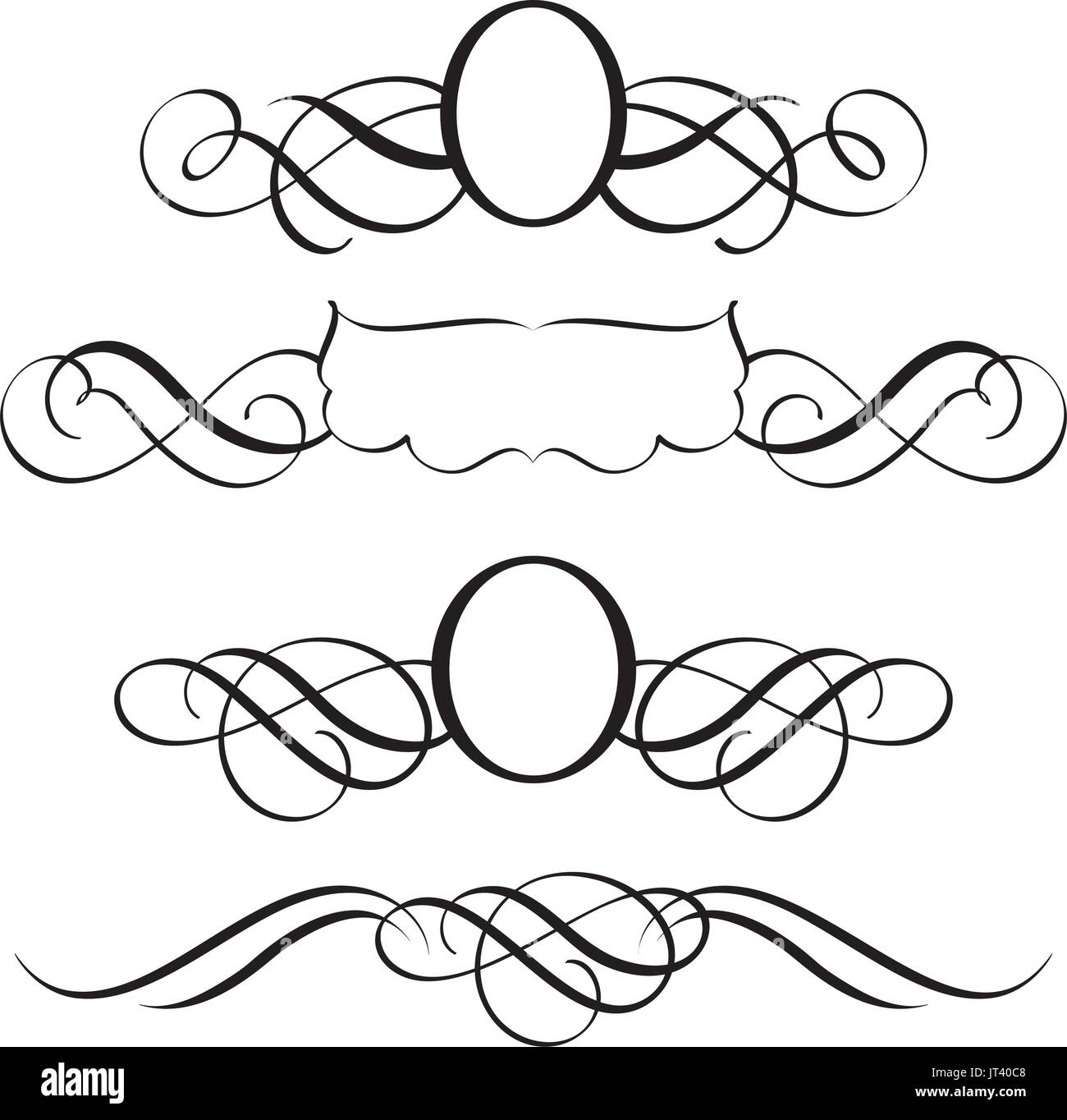 Set of Decorative Frame and Borders Art. Calligraphy lettering Vector ...