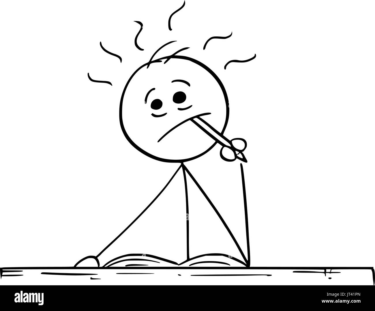 Thinking man cartoon 2d Black and White Stock Photos & Images - Alamy