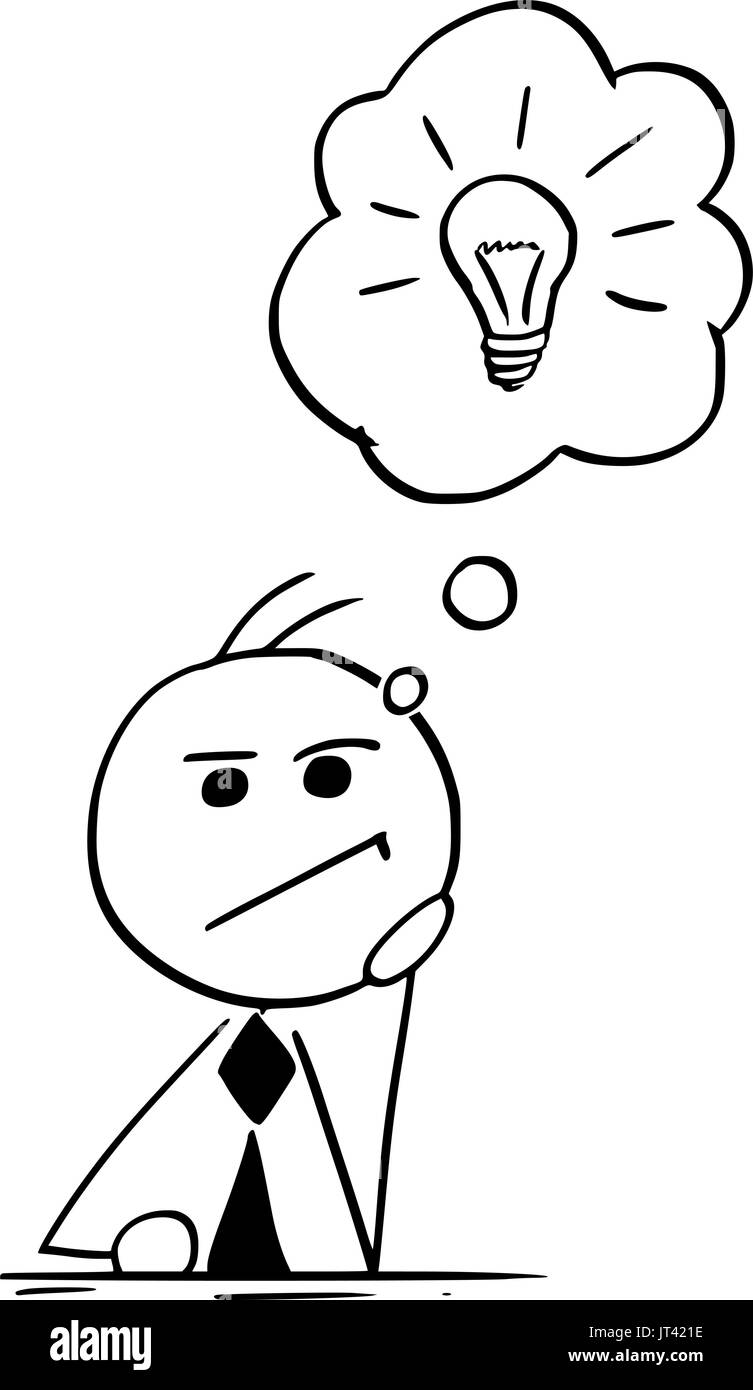 Thinking man cartoon 2d Black and White Stock Photos & Images - Alamy