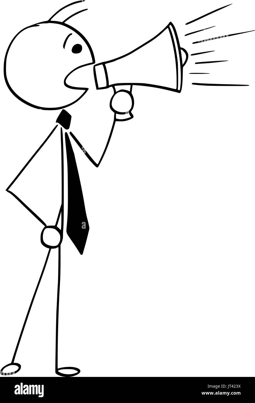 Cartoon illustration man screaming loud hi-res stock photography and ...