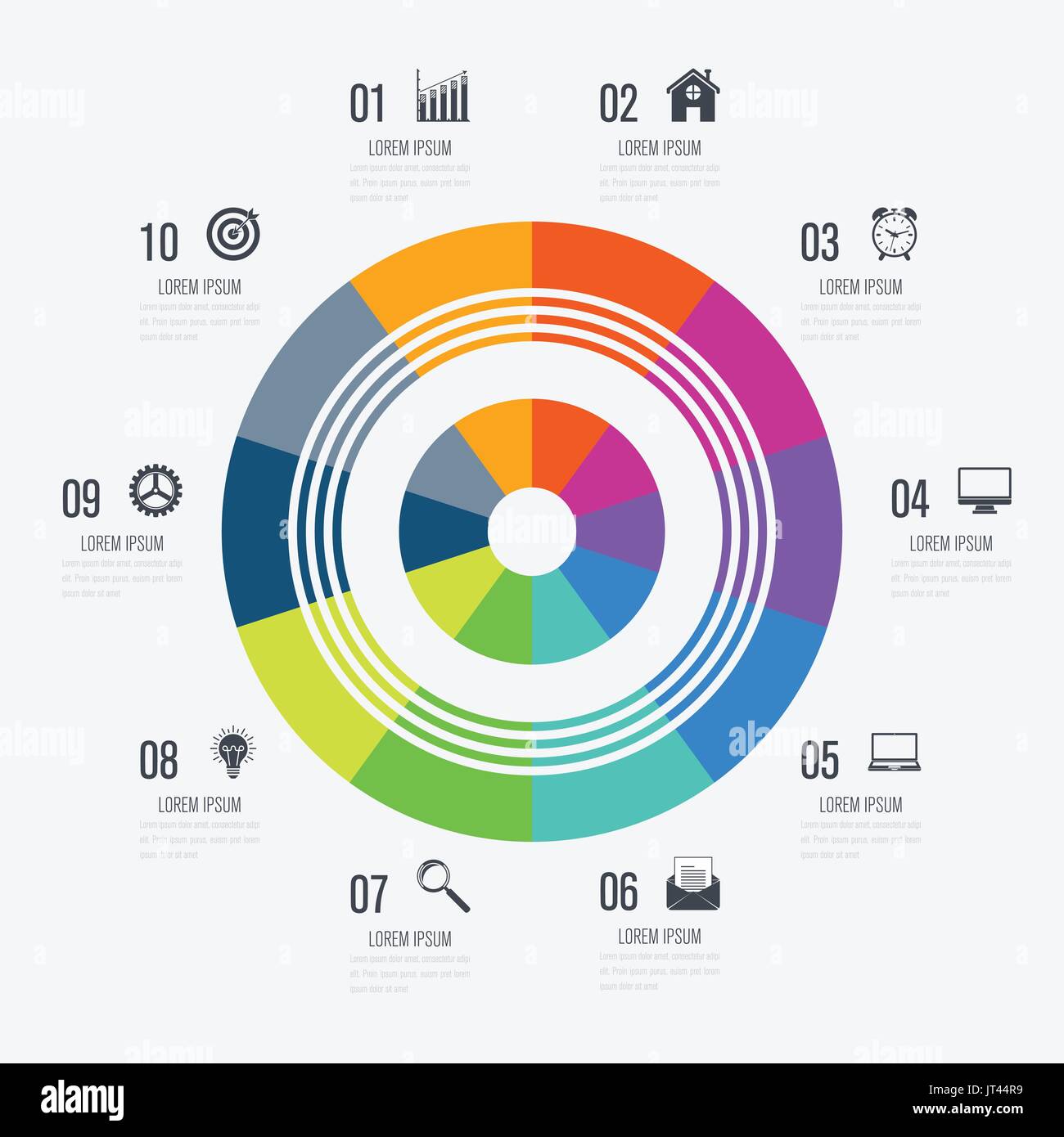 Infographics template 10 options with circle Stock Vector Image & Art ...