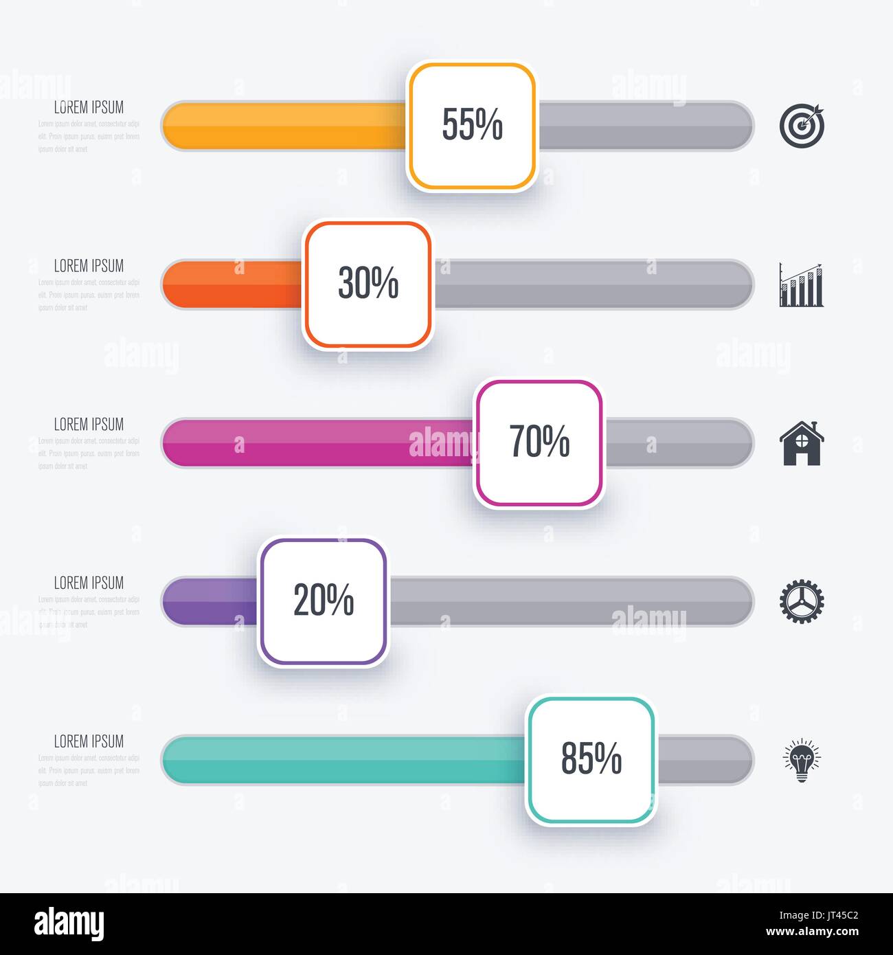 Five options line bar hi-res stock photography and images - Alamy