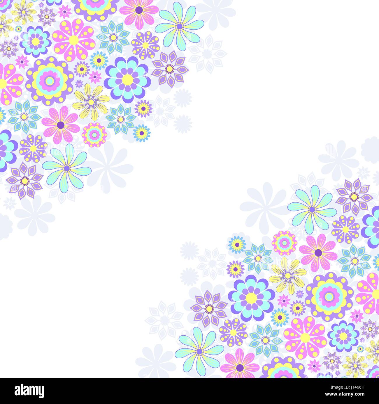 Floral invitation card on white background. Vector illustration Stock ...