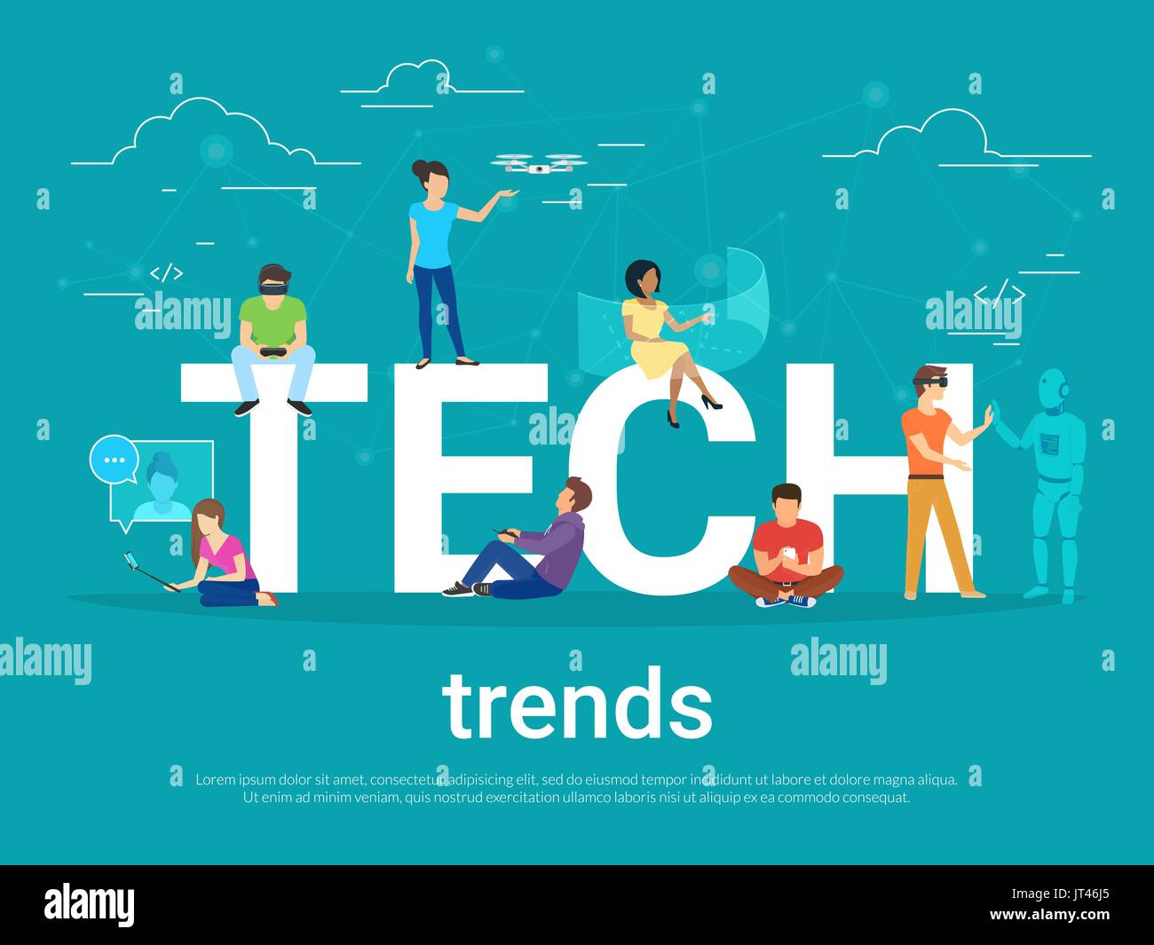 Tech trends concept illustration Stock Vector Image & Art - Alamy