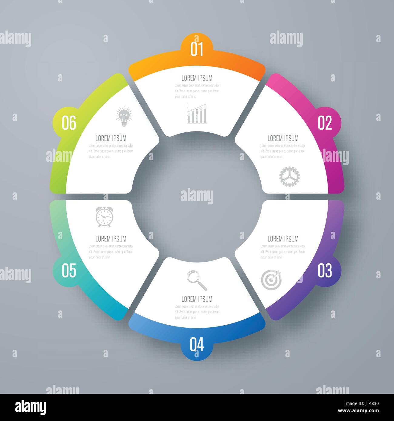 Infographics template 6 options with circle Stock Vector Image & Art ...