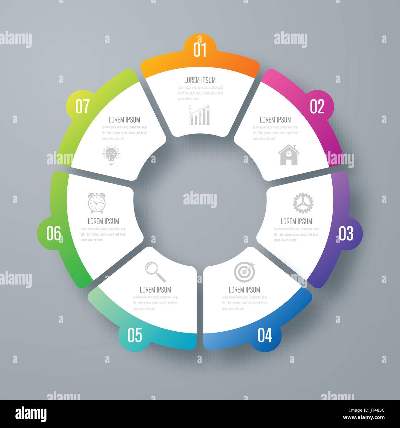 Infographics template 7 options with circle Stock Vector Image & Art ...