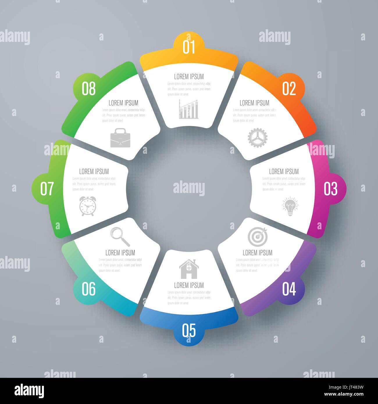 Infographics template 8 options with circle Stock Vector Image & Art ...