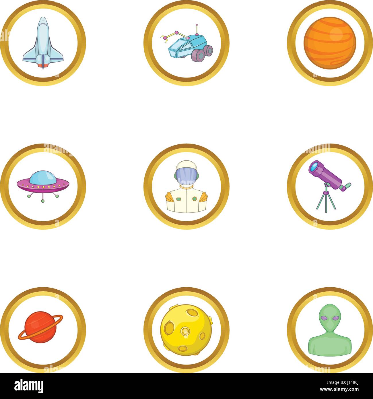 Cosmonaut icons set, cartoon style Stock Vector Image & Art - Alamy