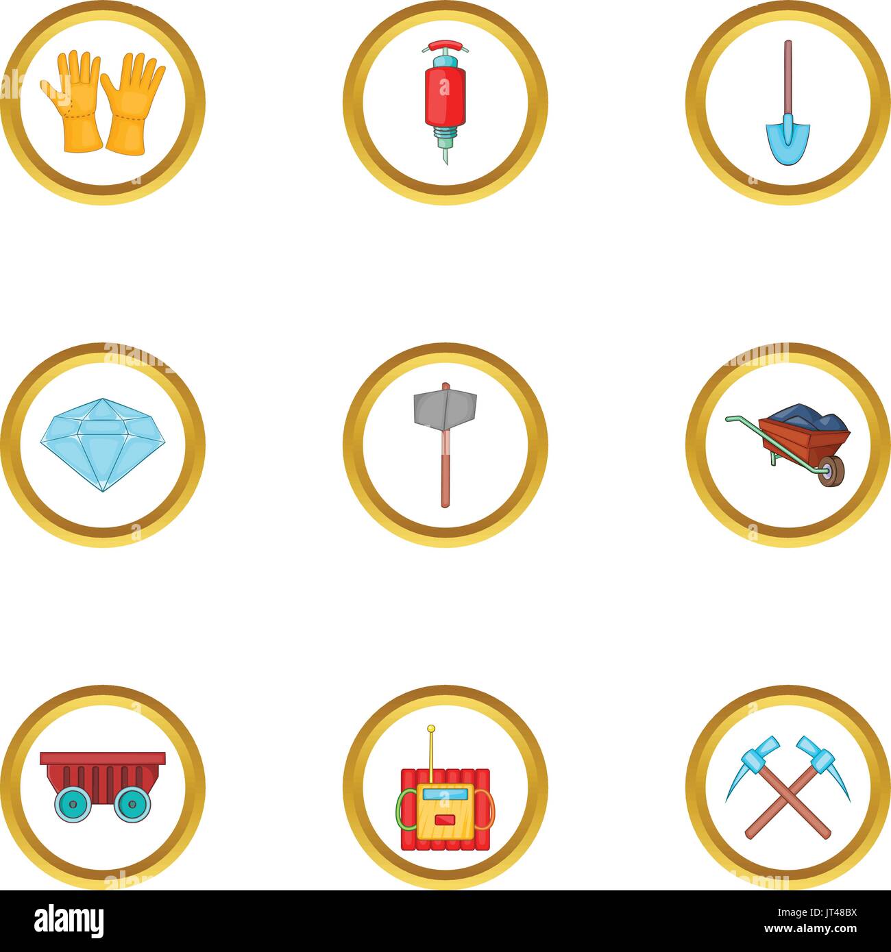 Diamond mining icons set, cartoon style Stock Vector Image & Art - Alamy