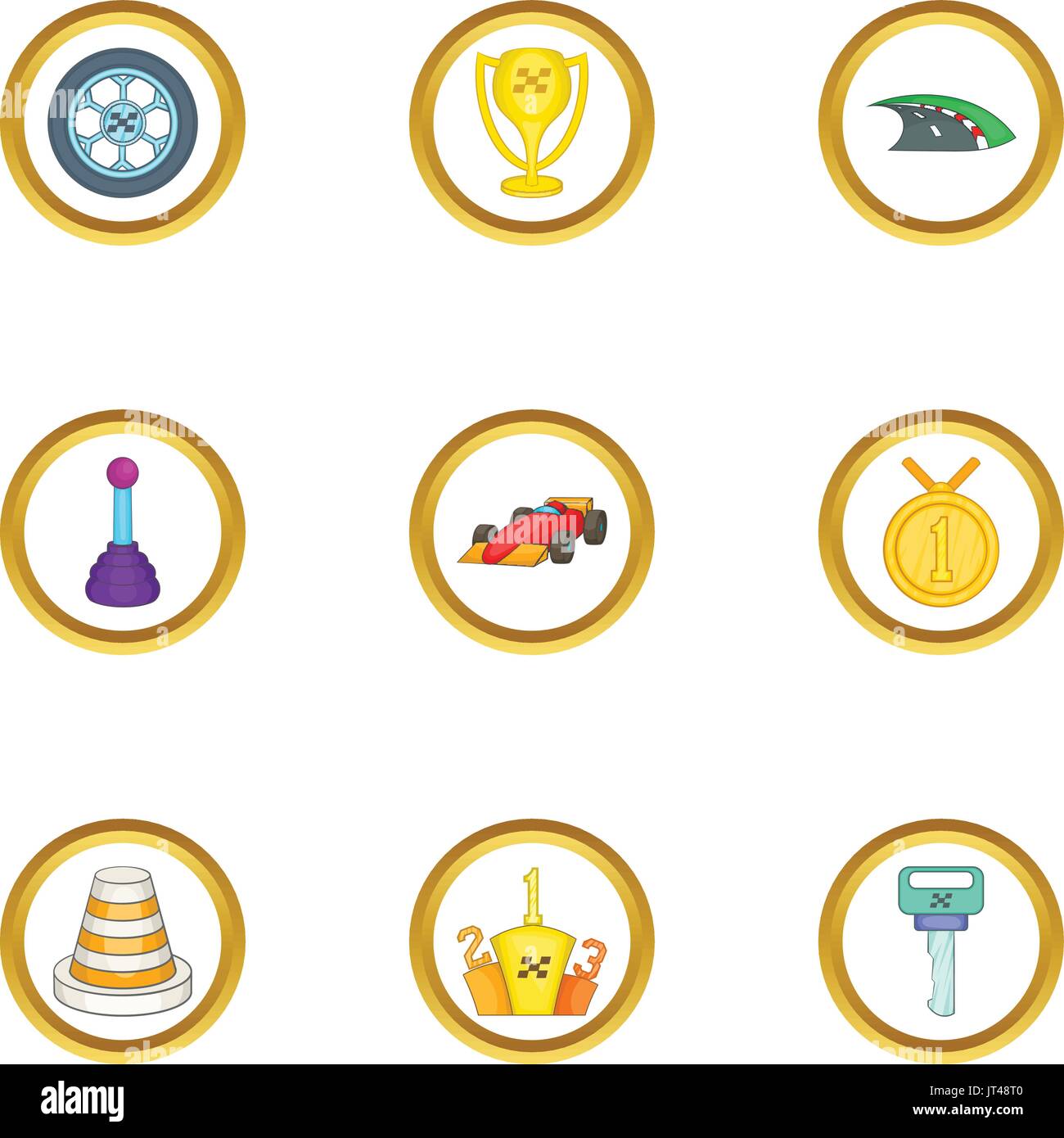 Car tournament icons set, cartoon style Stock Vector Image & Art - Alamy