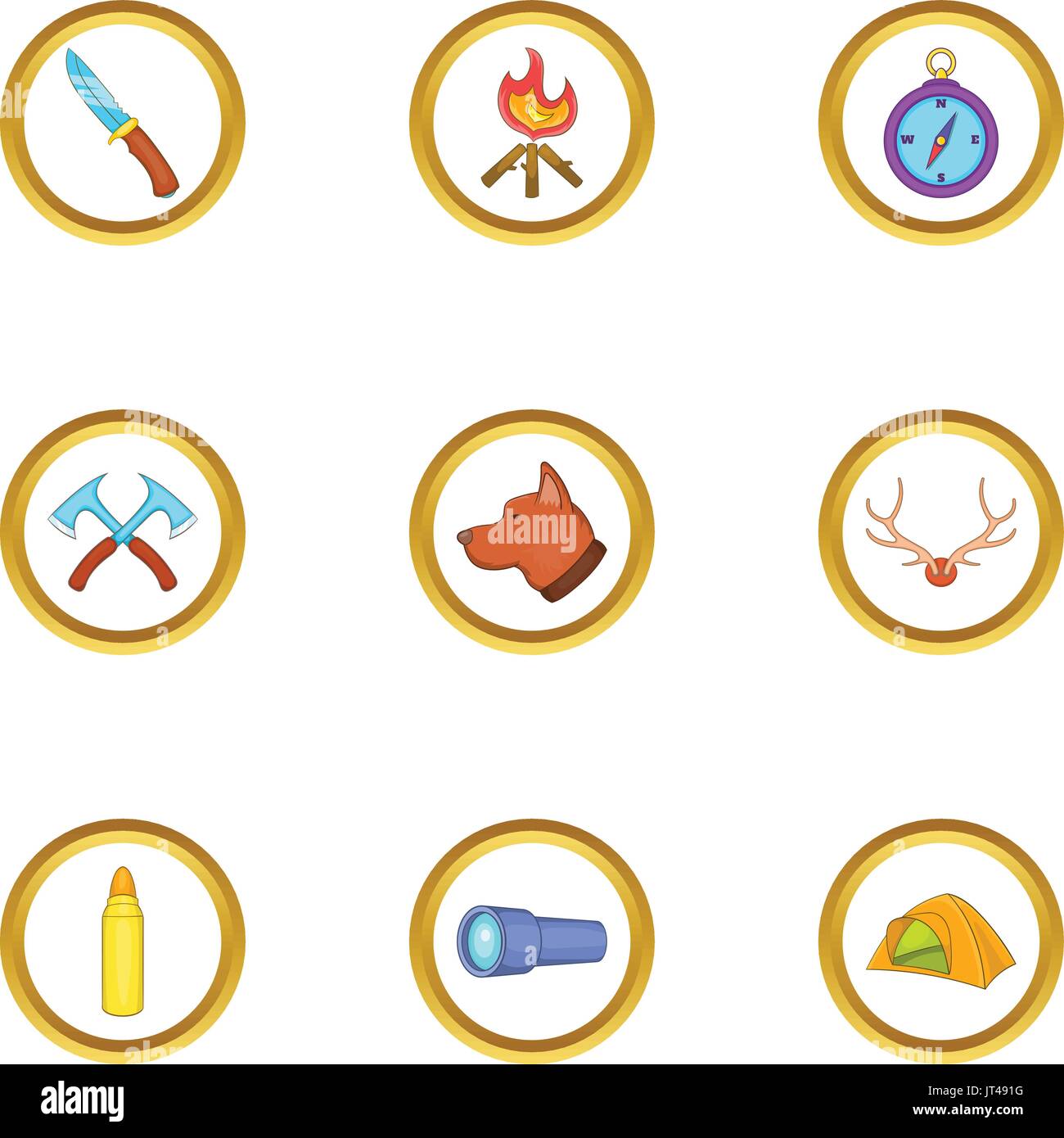 Hunt camp icons set, cartoon style Stock Vector Image & Art - Alamy
