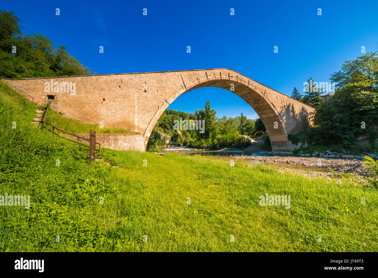 ancient Renaissance bridge with donkey back structure Stock Photo - Alamy