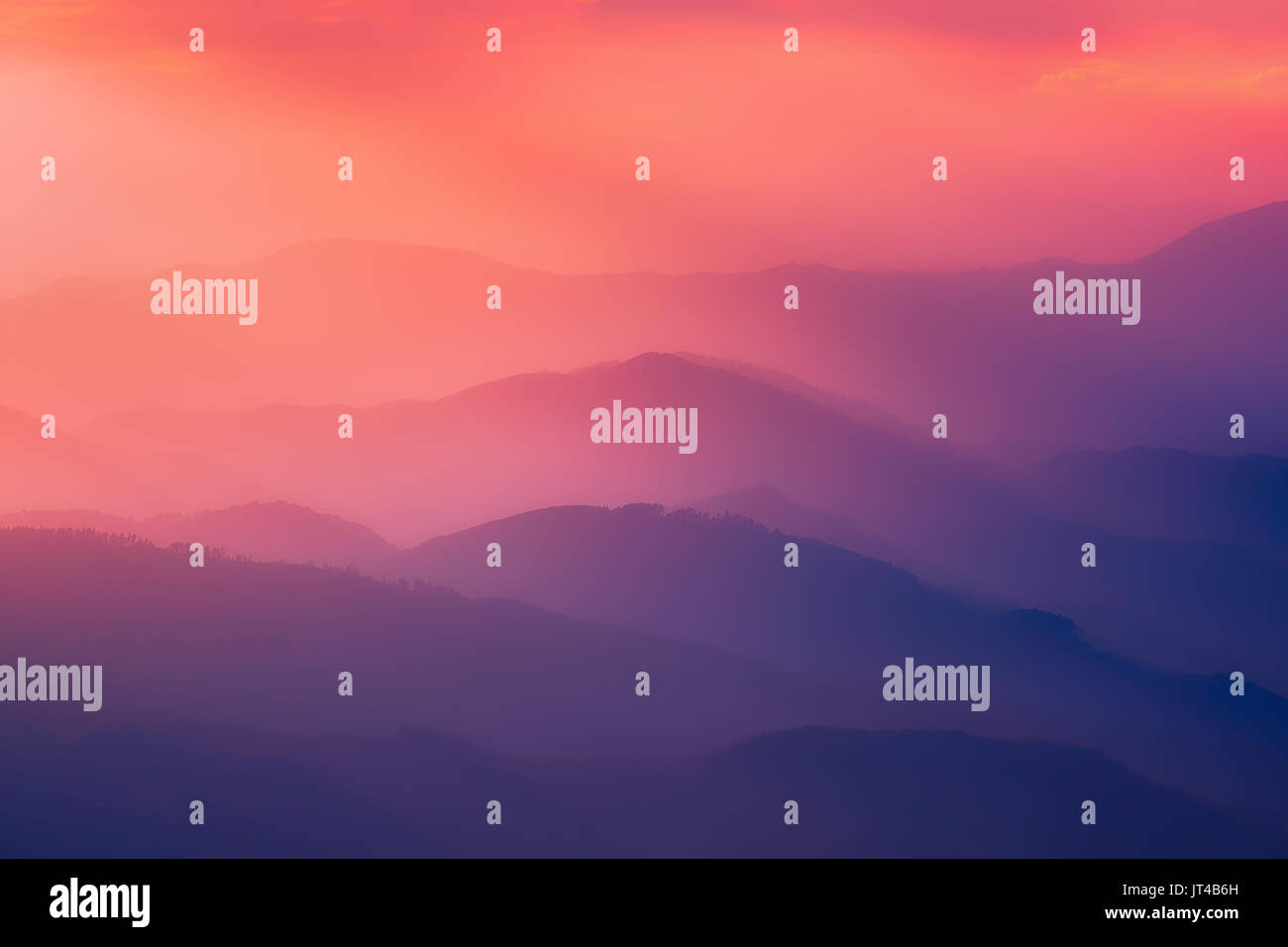 pattern of distant mountain layers Stock Photo - Alamy