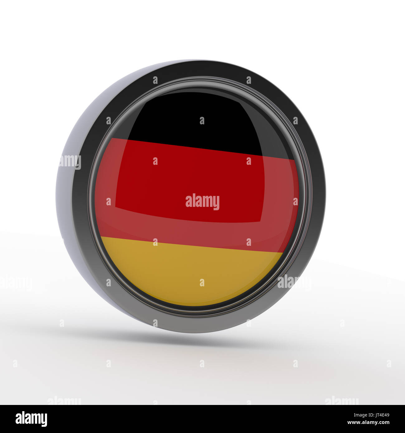 Steel badge with the German flag, 3d rendering on white Stock Photo - Alamy