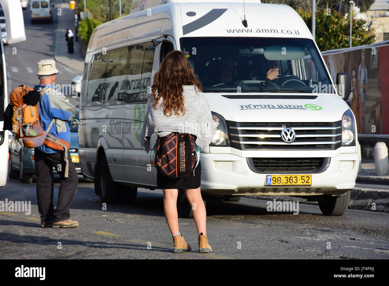 van in traffic Stock Photo - Alamy