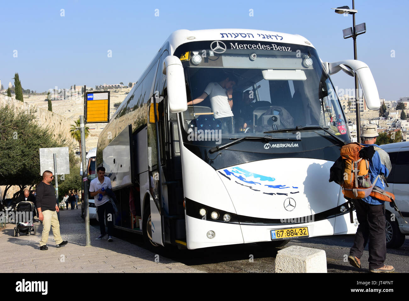 bus in traffic in israel Stock Photo - Alamy