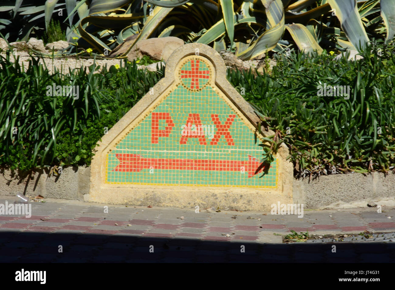 Sign reading Pax showing which direction to go Stock Photo - Alamy