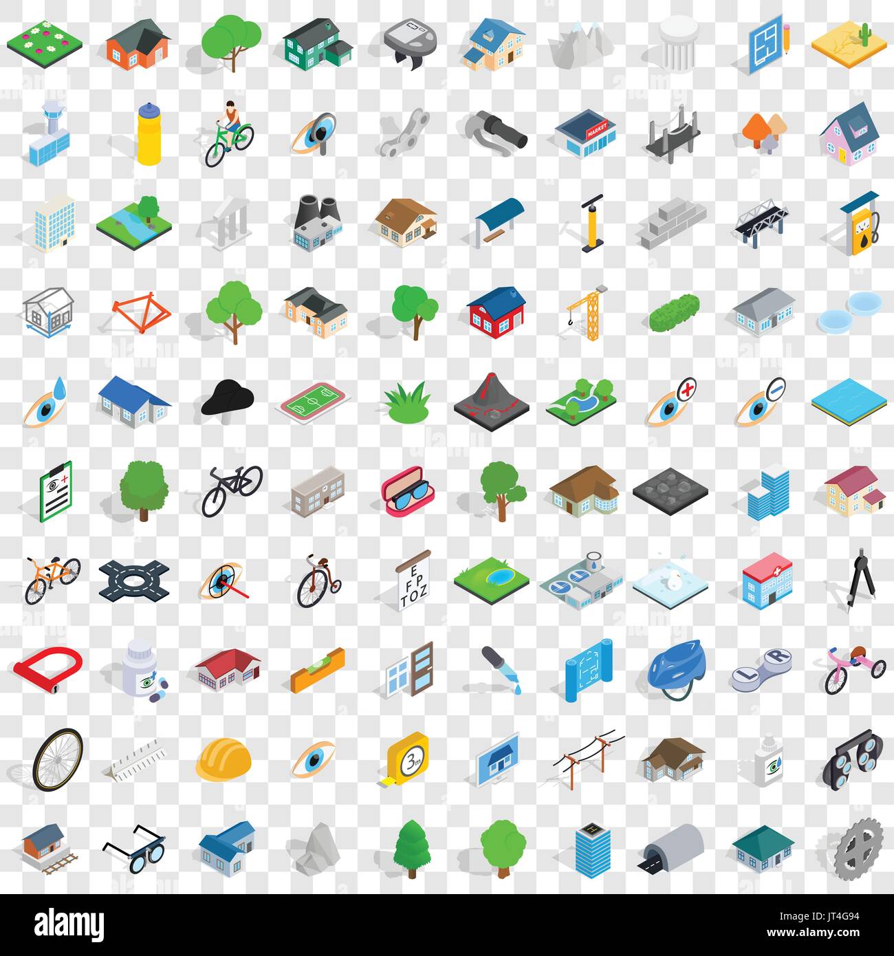 100 structure icons set, isometric 3d style Stock Vector Image & Art - Alamy