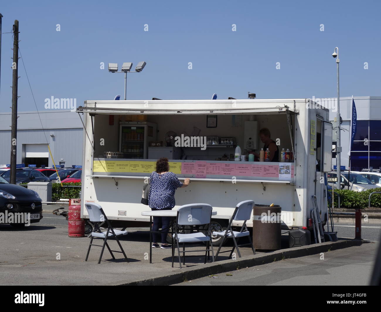 fat woman at a burger van Stock Photo - Alamy