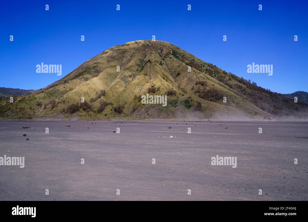 Mount Batok with green vegetation the volcano next to mount Bromo ...