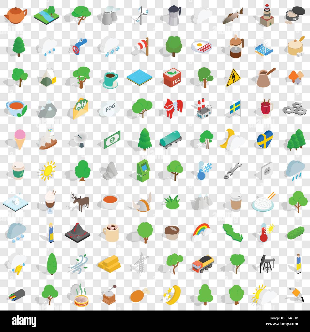 100 Sweden Icons Set Isometric 3d Style Stock Vector Image And Art Alamy