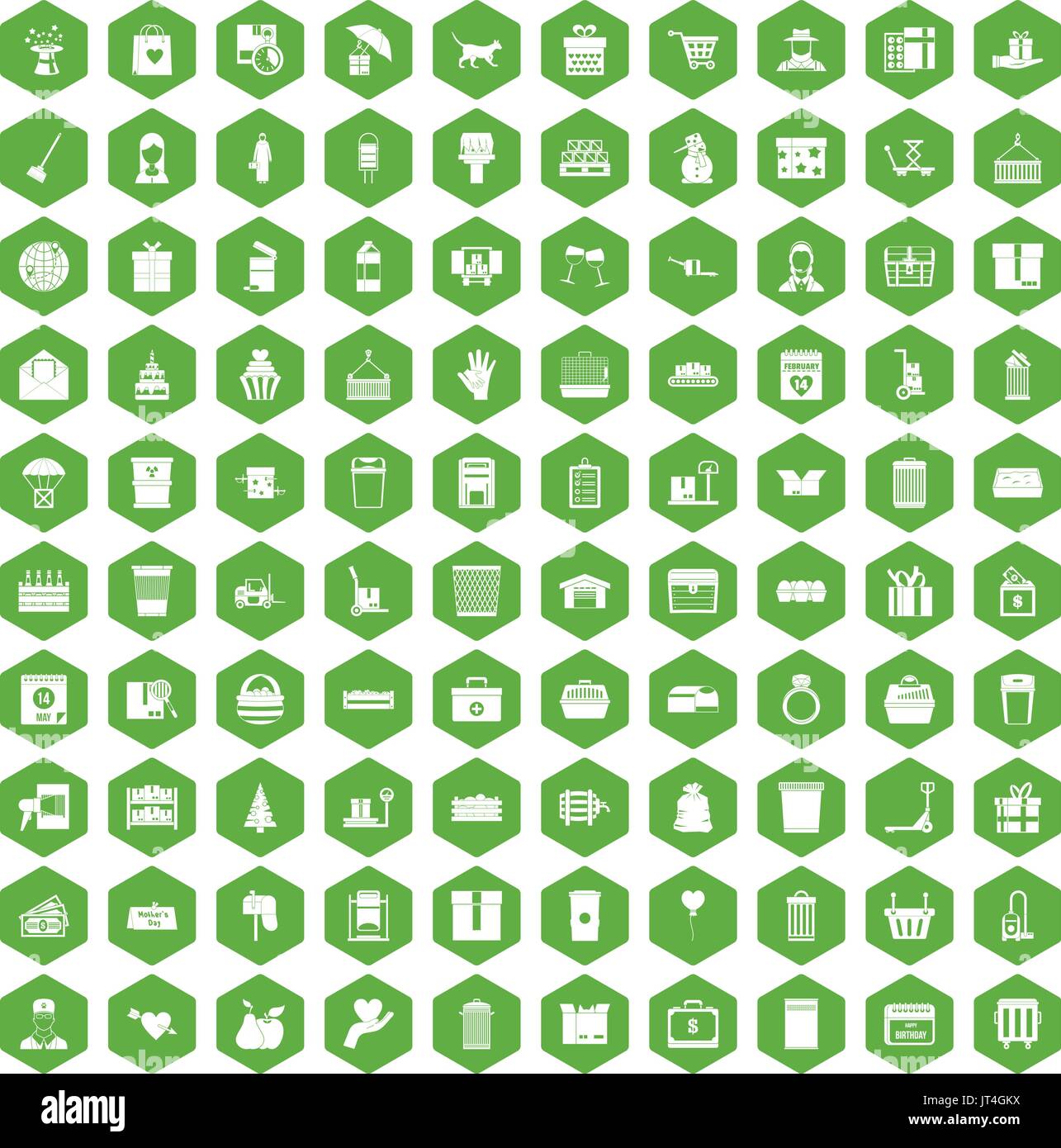 100 box icons hexagon green Stock Vector Image & Art - Alamy