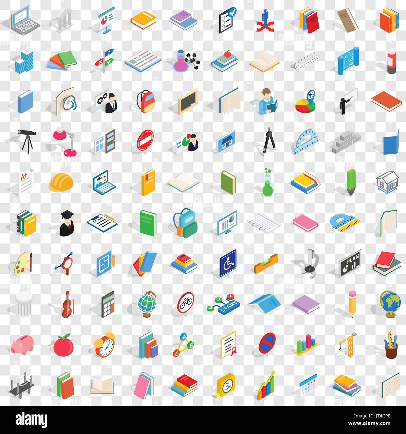 100 teaching icons set, isometric 3d style Stock Vector Image & Art - Alamy