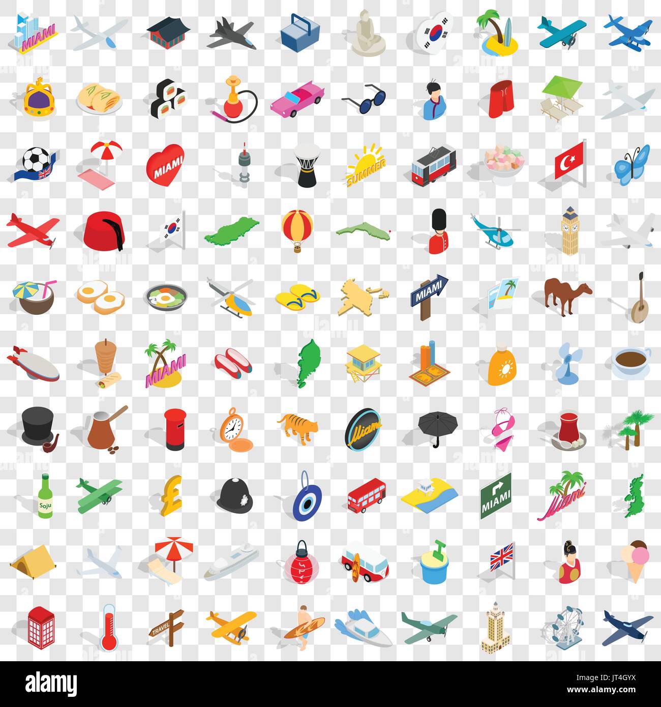 100 touring icons set, isometric 3d style Stock Vector Image & Art - Alamy