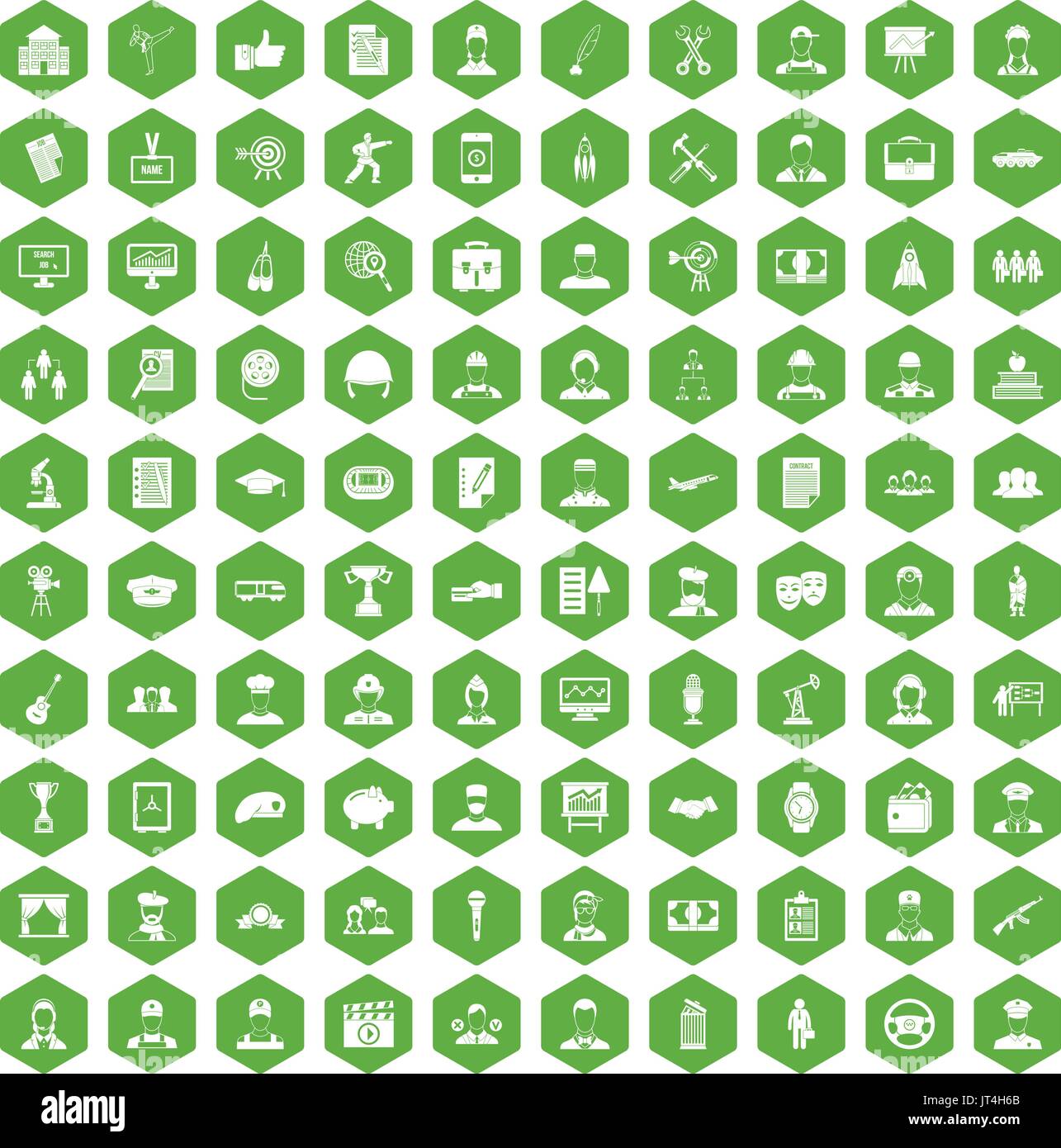100 career icons hexagon green Stock Vector Image & Art - Alamy