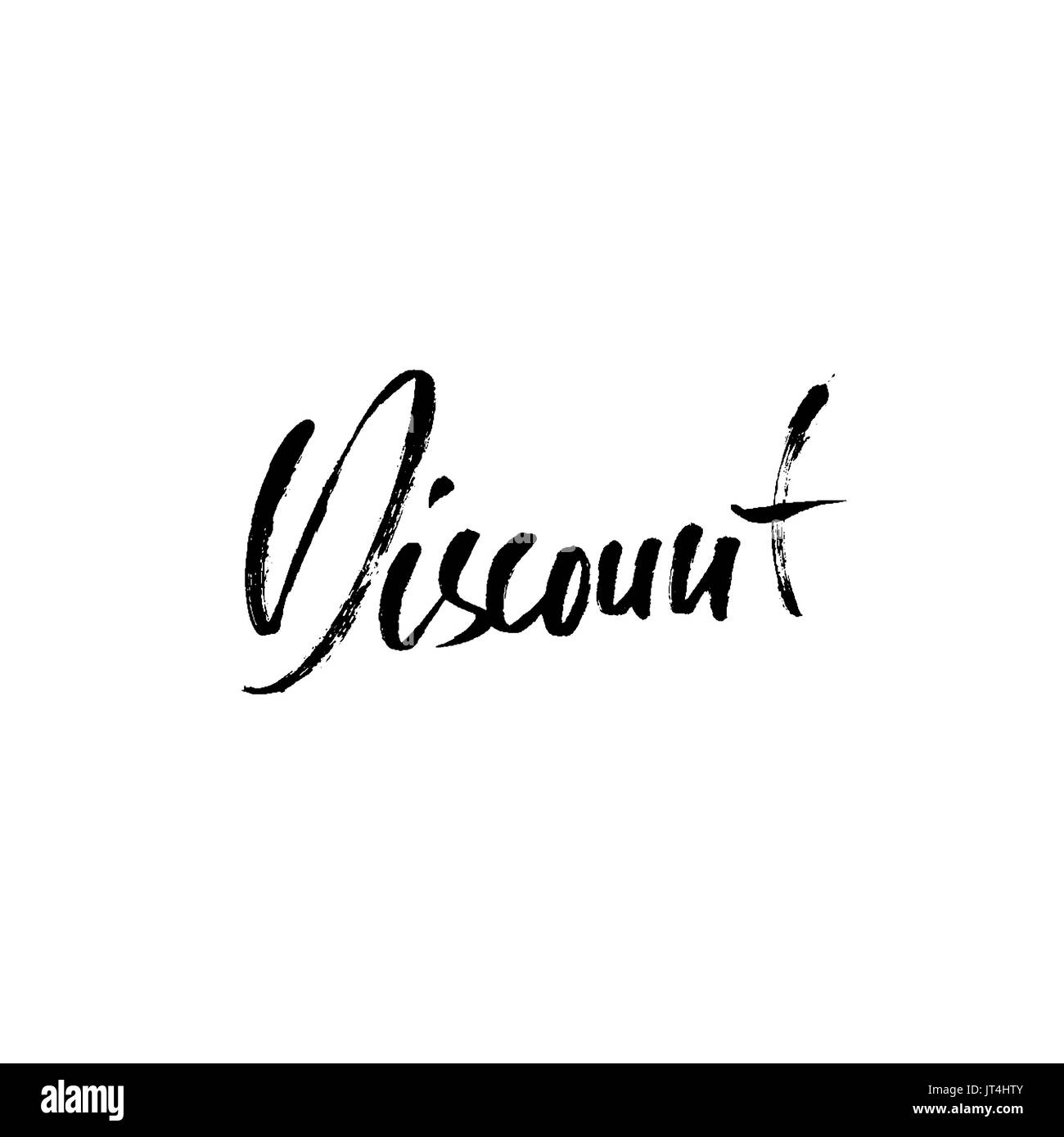 Discount handwritten lettering. Grunge dry brush template. Typography ...