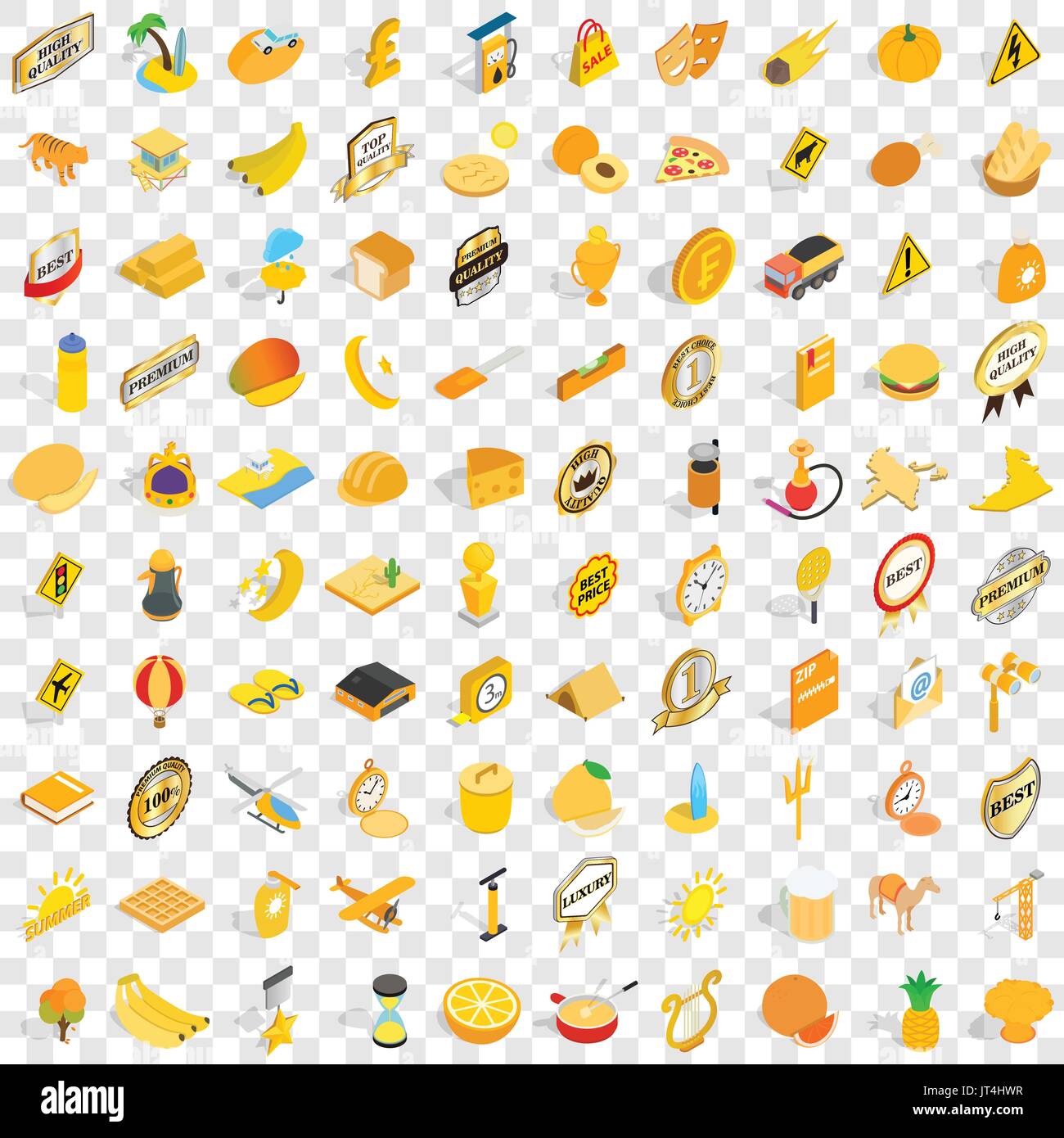 100 yellow icons set hi-res stock photography and images - Alamy
