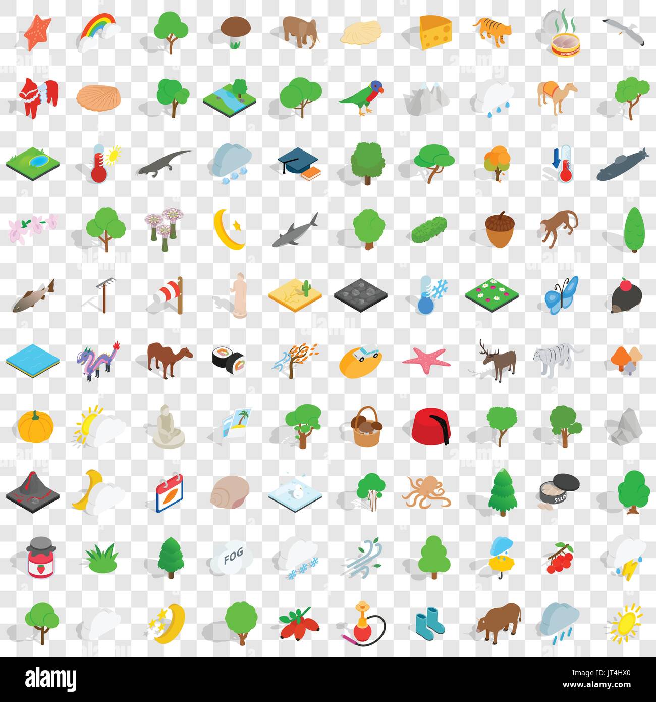 100 zoo icons set, isometric 3d style Stock Vector Image & Art - Alamy