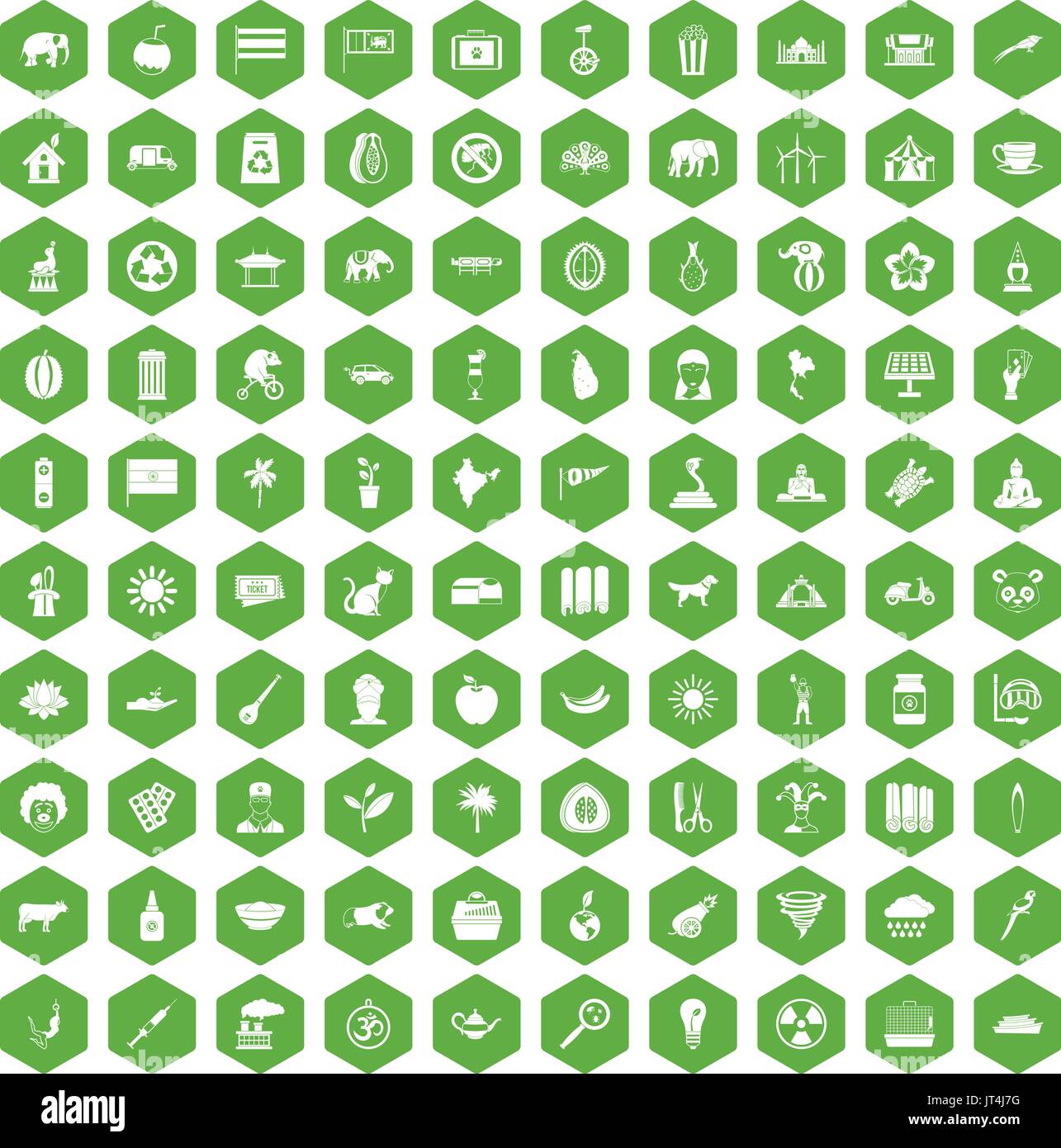 100 elephant icons hexagon green Stock Vector Image & Art - Alamy