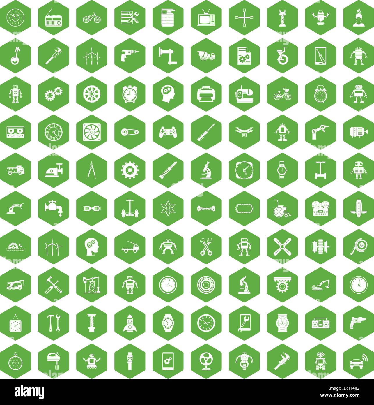 100 gear icons hexagon green Stock Vector Image & Art - Alamy