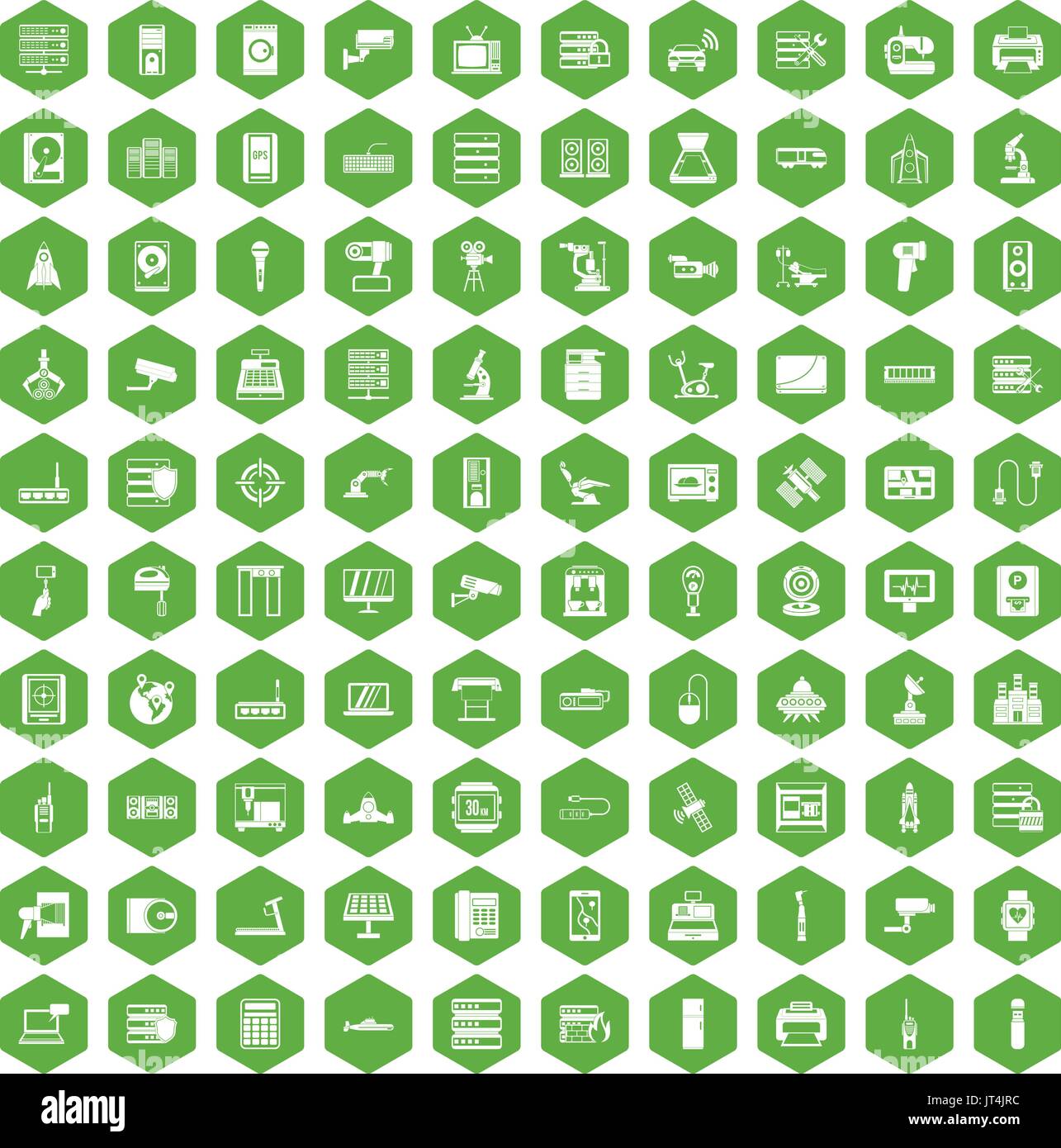 100 hardware icons hexagon green Stock Vector Image & Art - Alamy