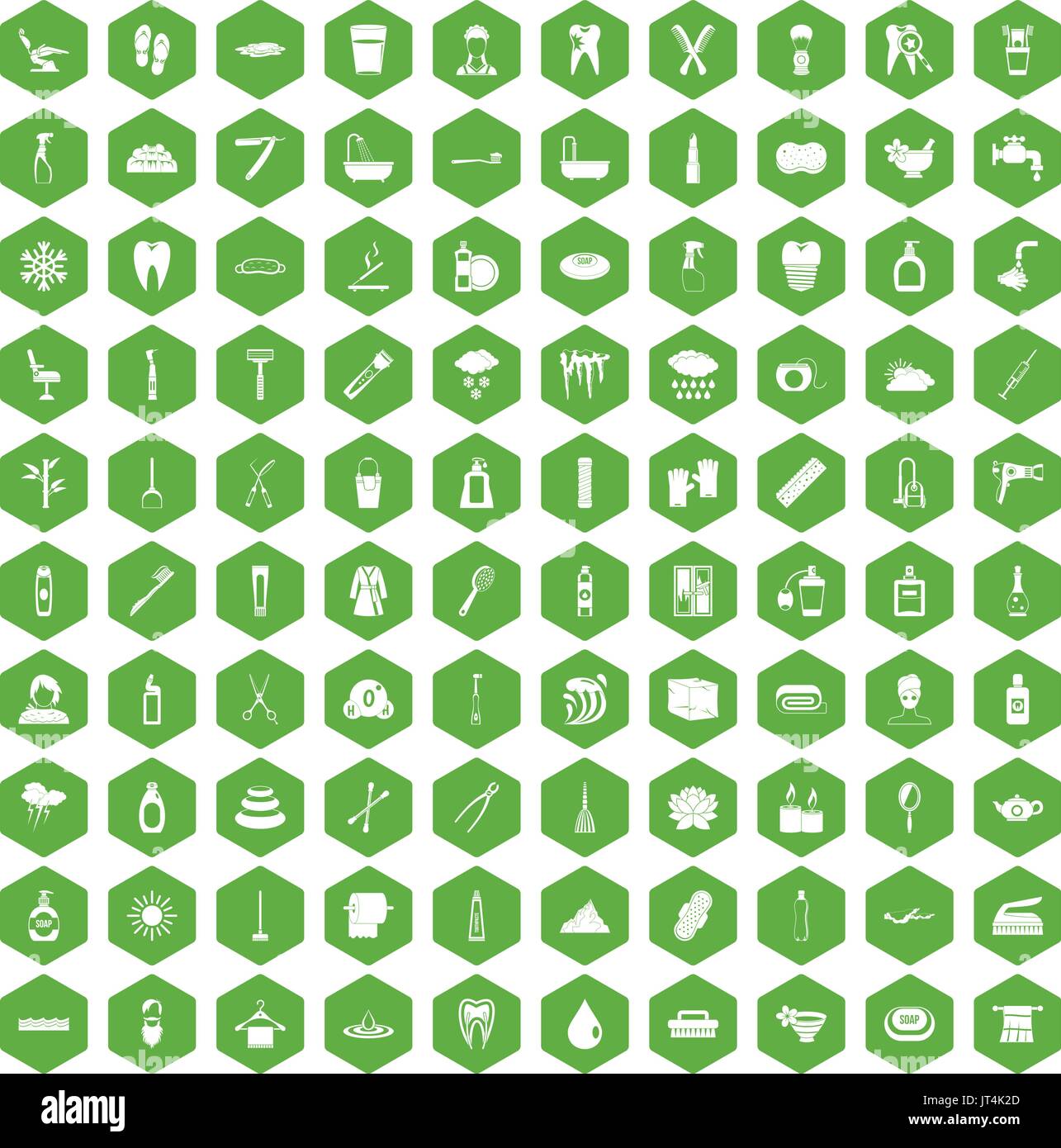 100 hygiene icons hexagon green Stock Vector Image & Art - Alamy
