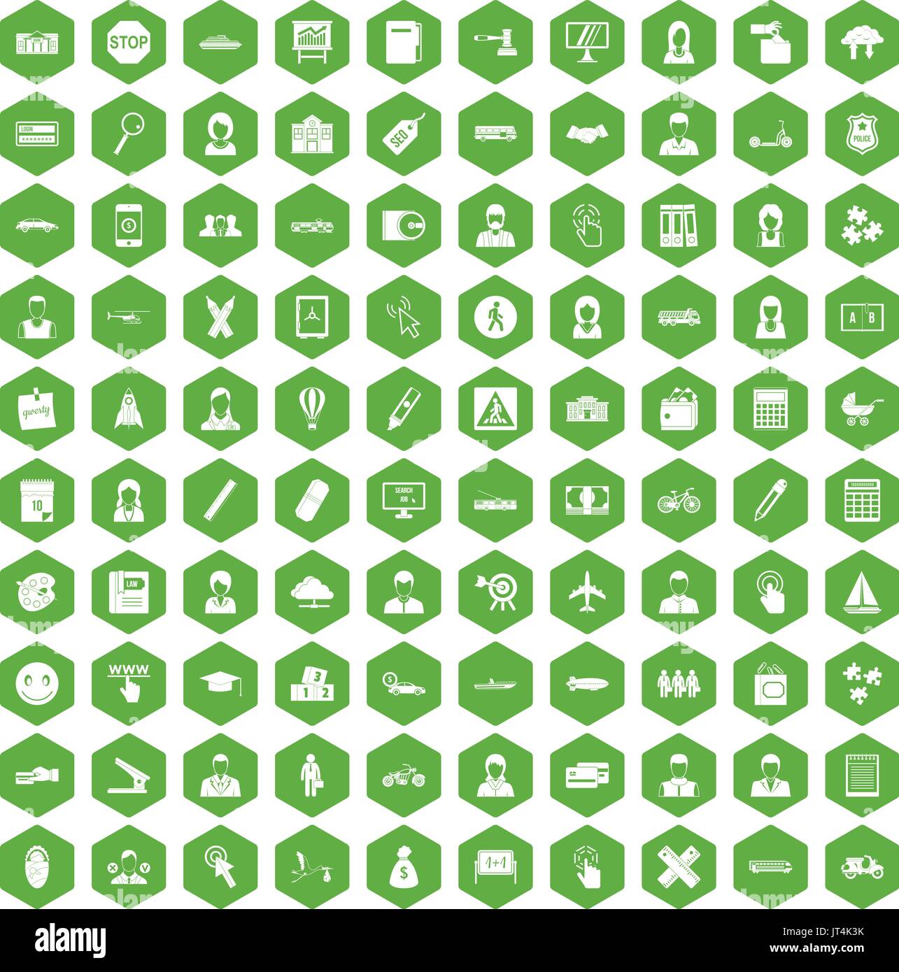 100 initiation icons hexagon green Stock Vector Image & Art - Alamy