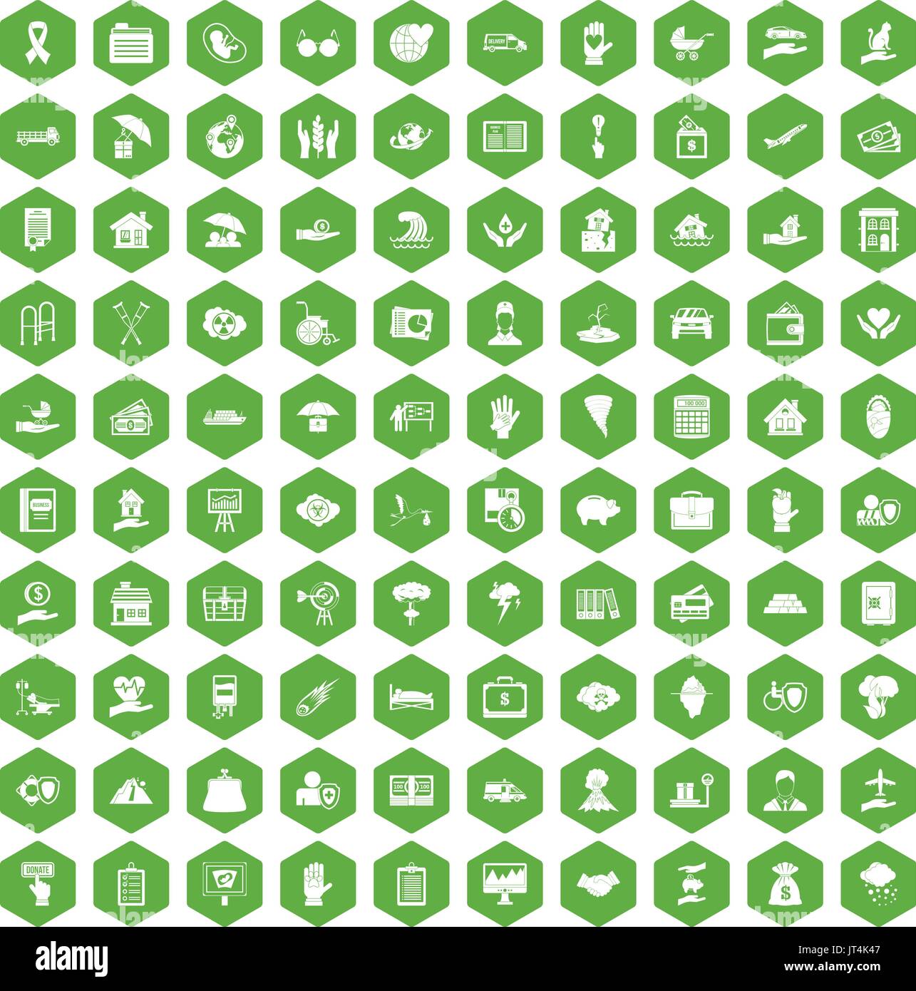 100 insurance icons hexagon green Stock Vector Image & Art - Alamy