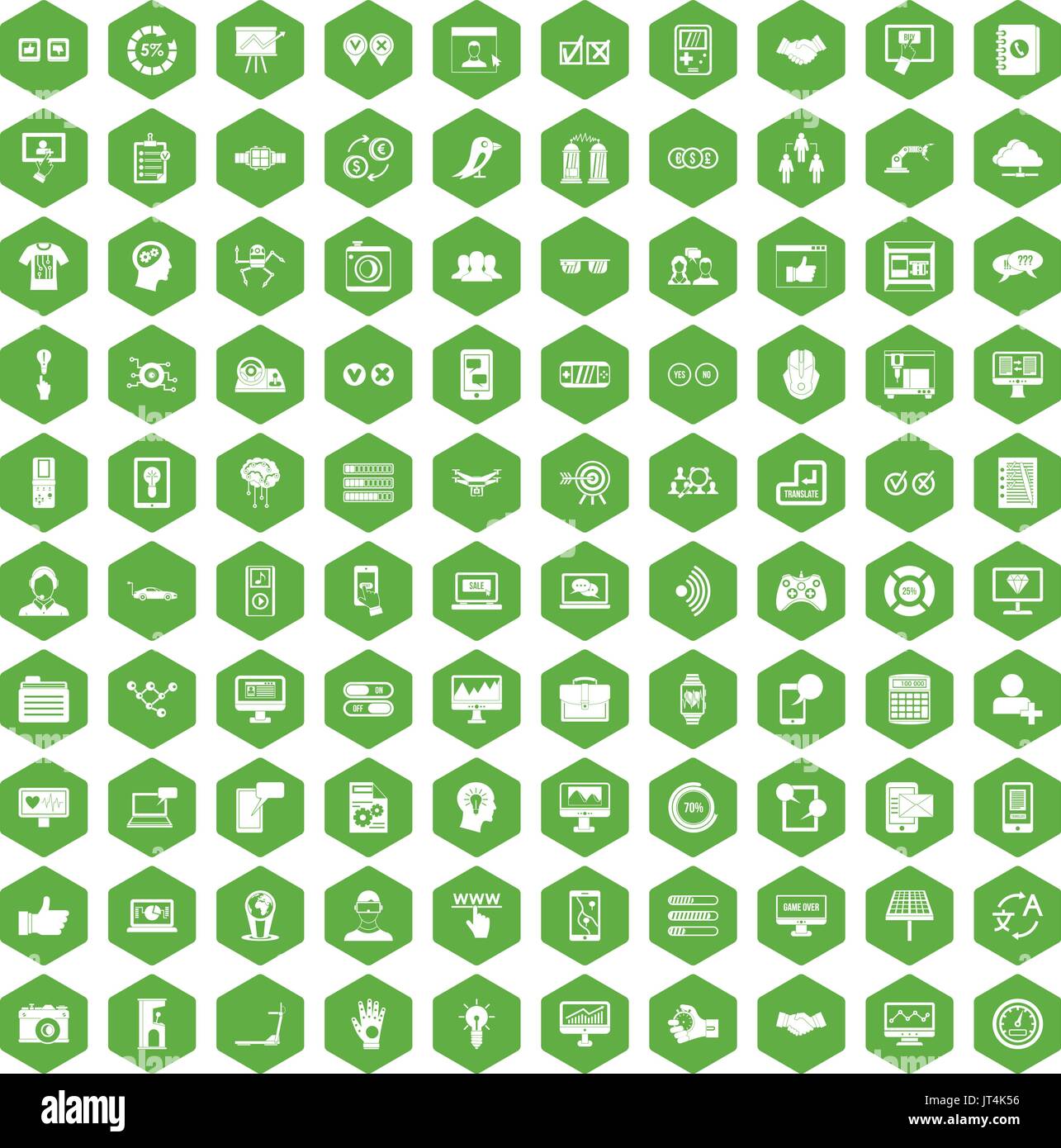 100 interface icons hexagon green Stock Vector Image & Art - Alamy