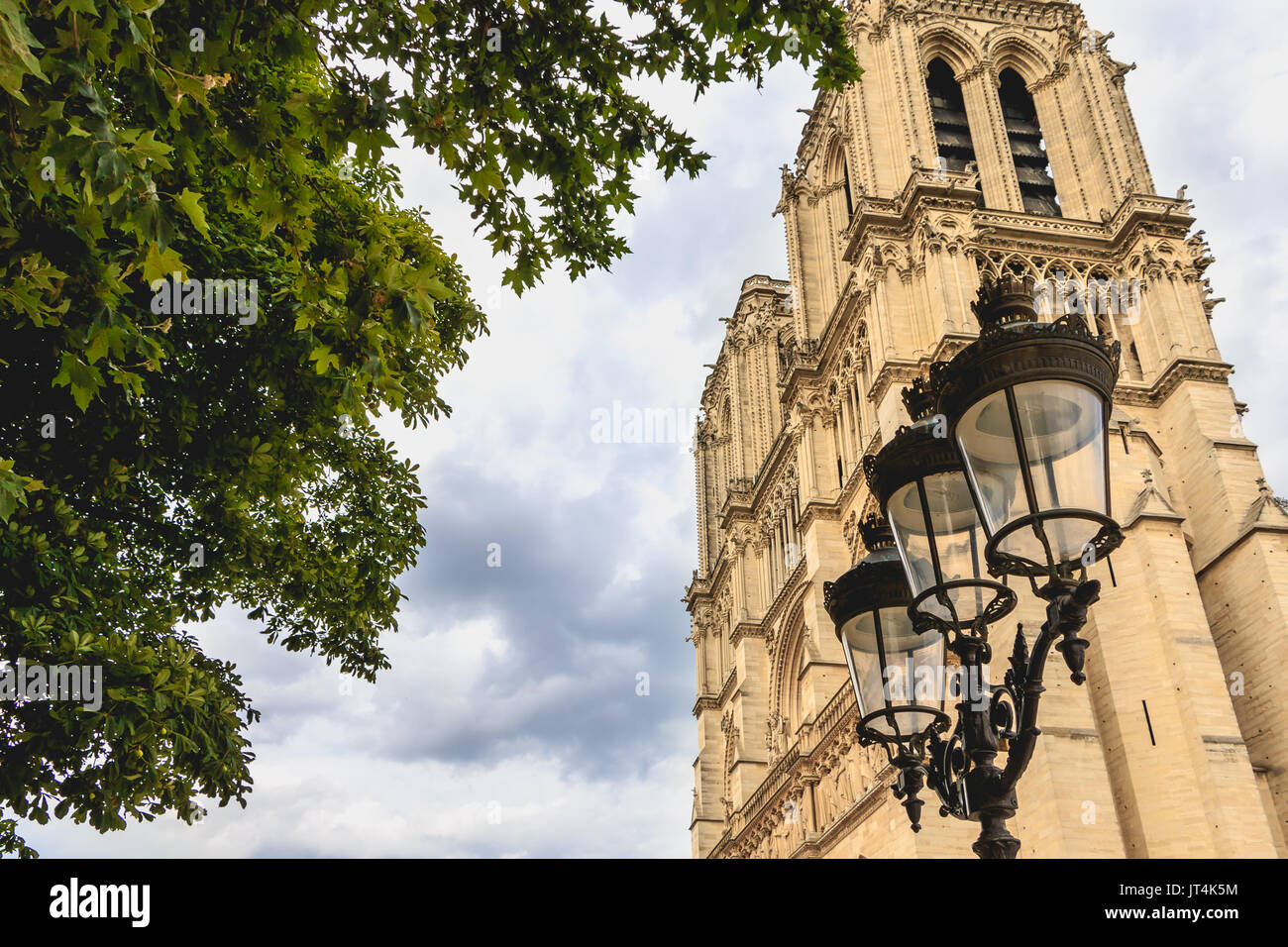 Detail of the architecture of Notre-Dame Cathedral in Paris, France ...