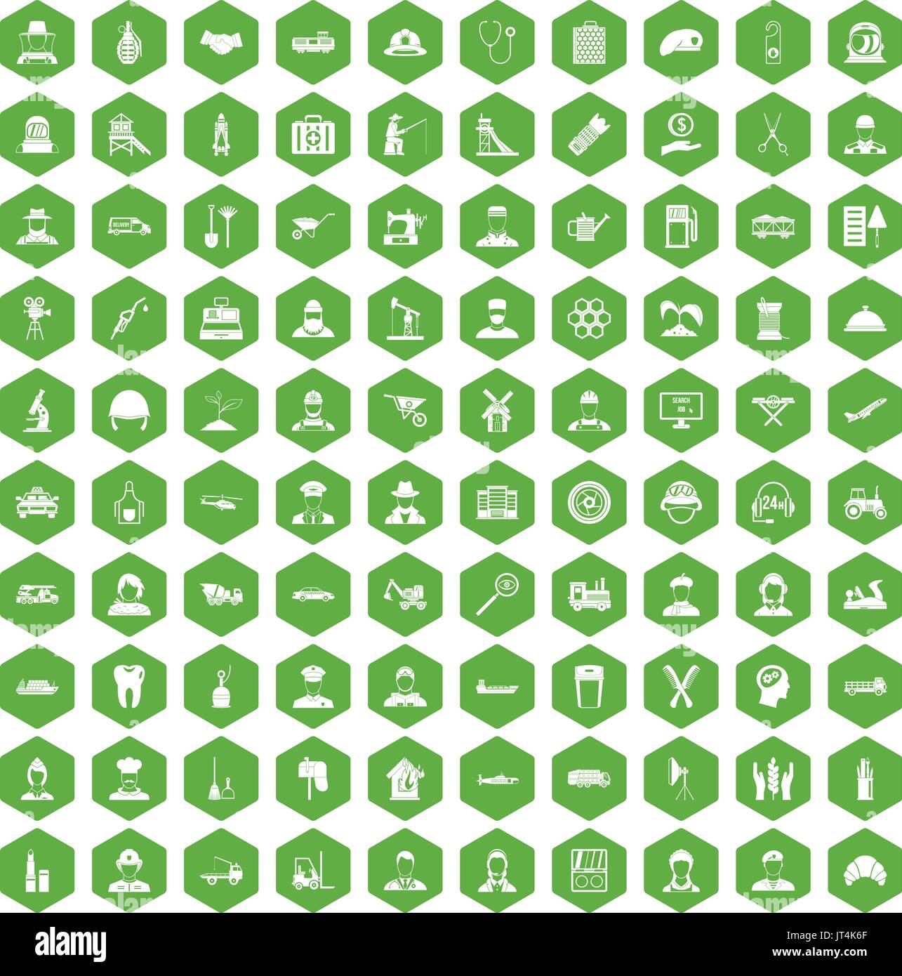 100 job icons hexagon green Stock Vector Image & Art - Alamy